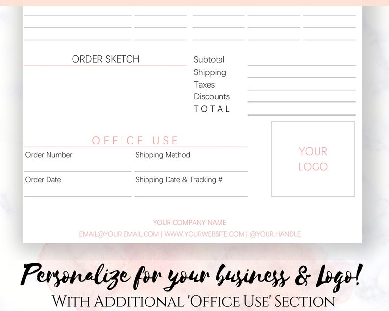 Custom ORDER FORM Template EDITABLE Crafters Invoice Receipt | Etsy UK