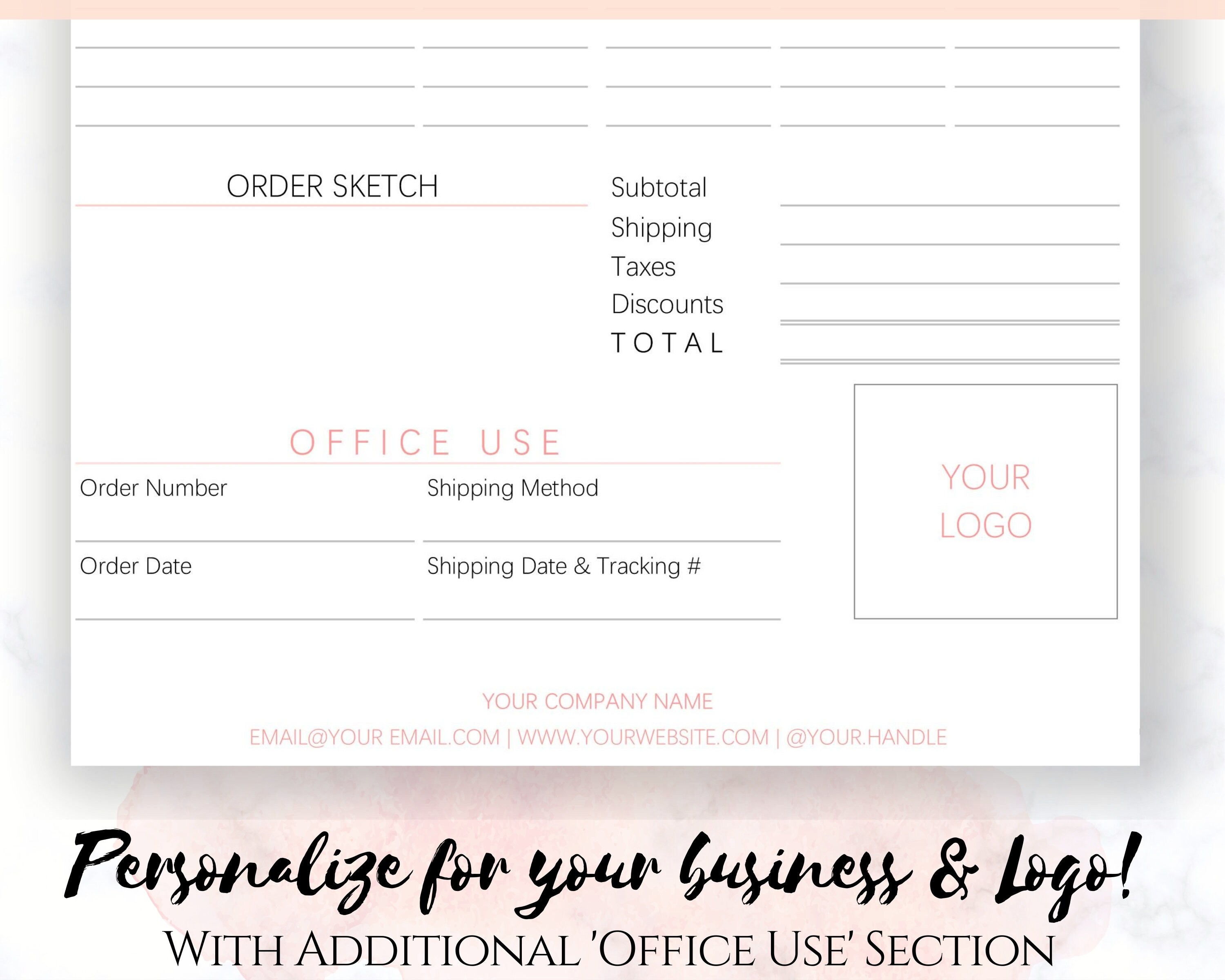Custom ORDER FORM Template EDITABLE Crafters Invoice Receipt | Etsy