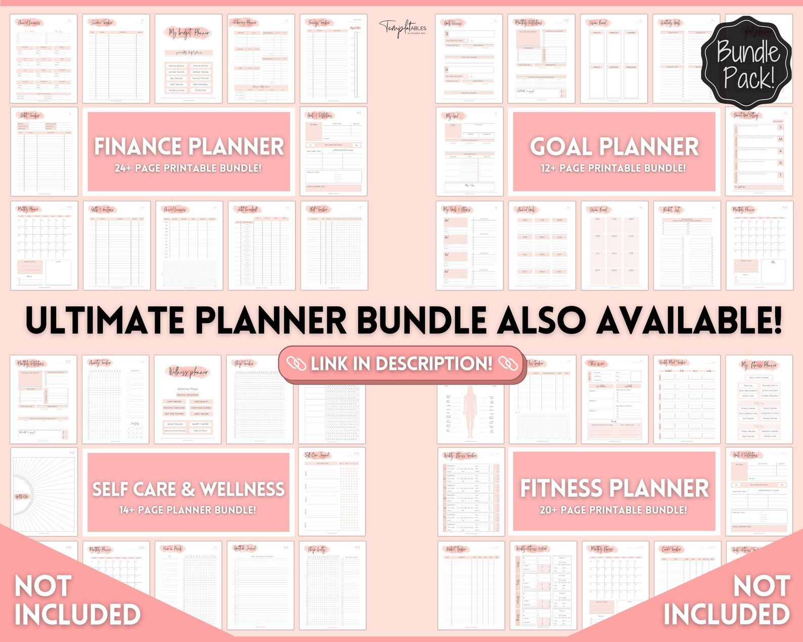 Fitness Planner, Weight Loss Tracker, BUNDLE, Workout Planner Fitness ...