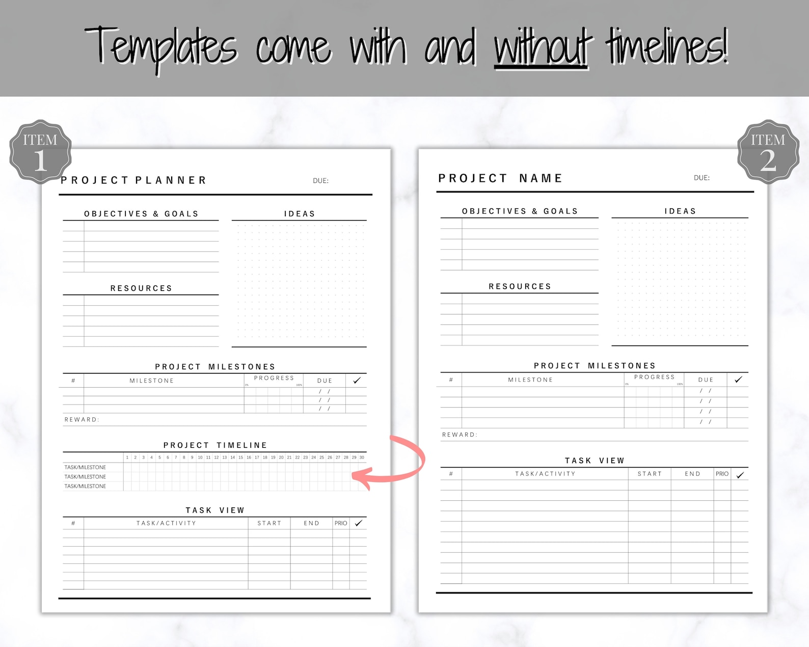 EDITABLE Project Planner! Printable Template BUNDLE, Work, Business ...