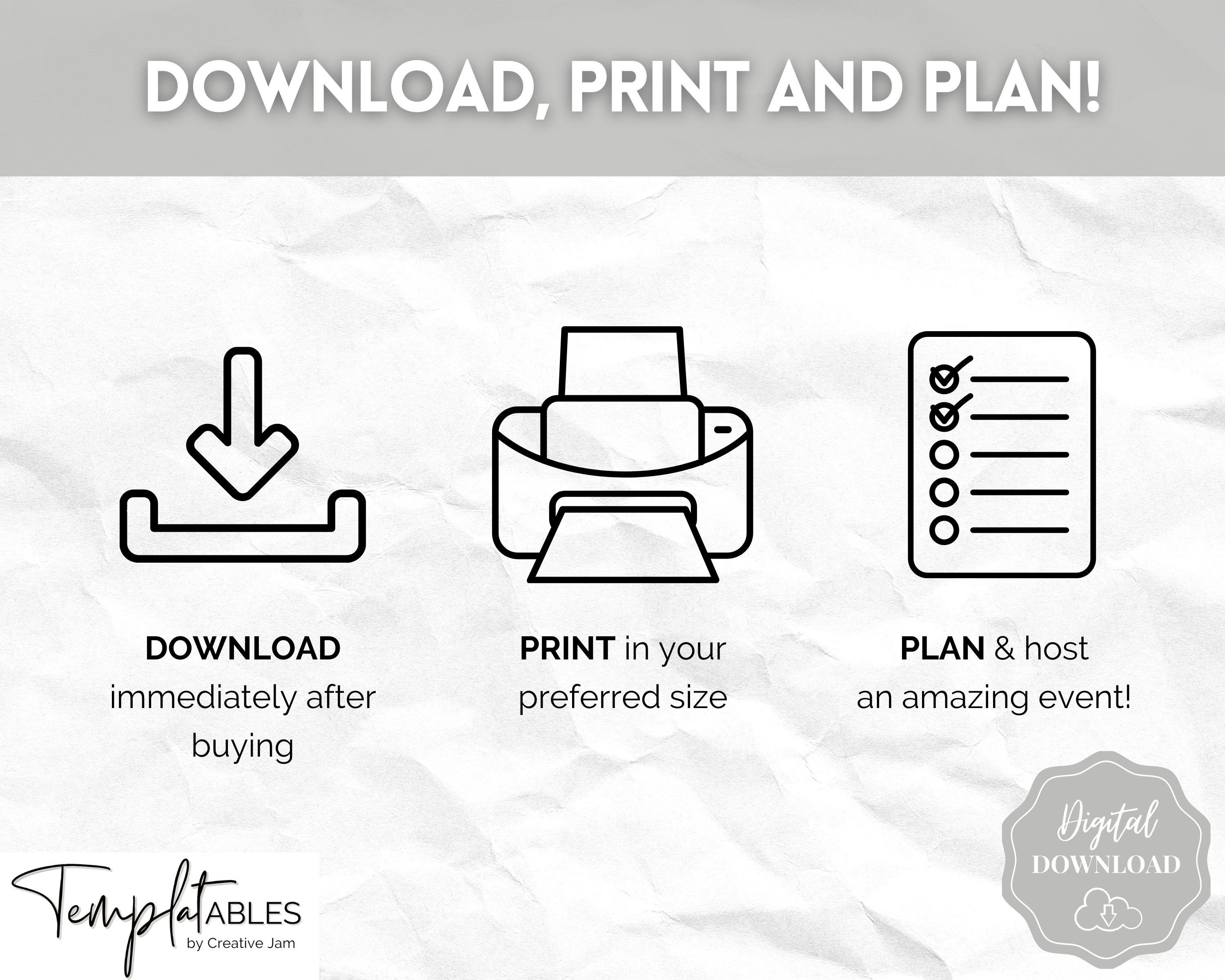 Printable Event Planner Template Party Planner Birthday - Etsy