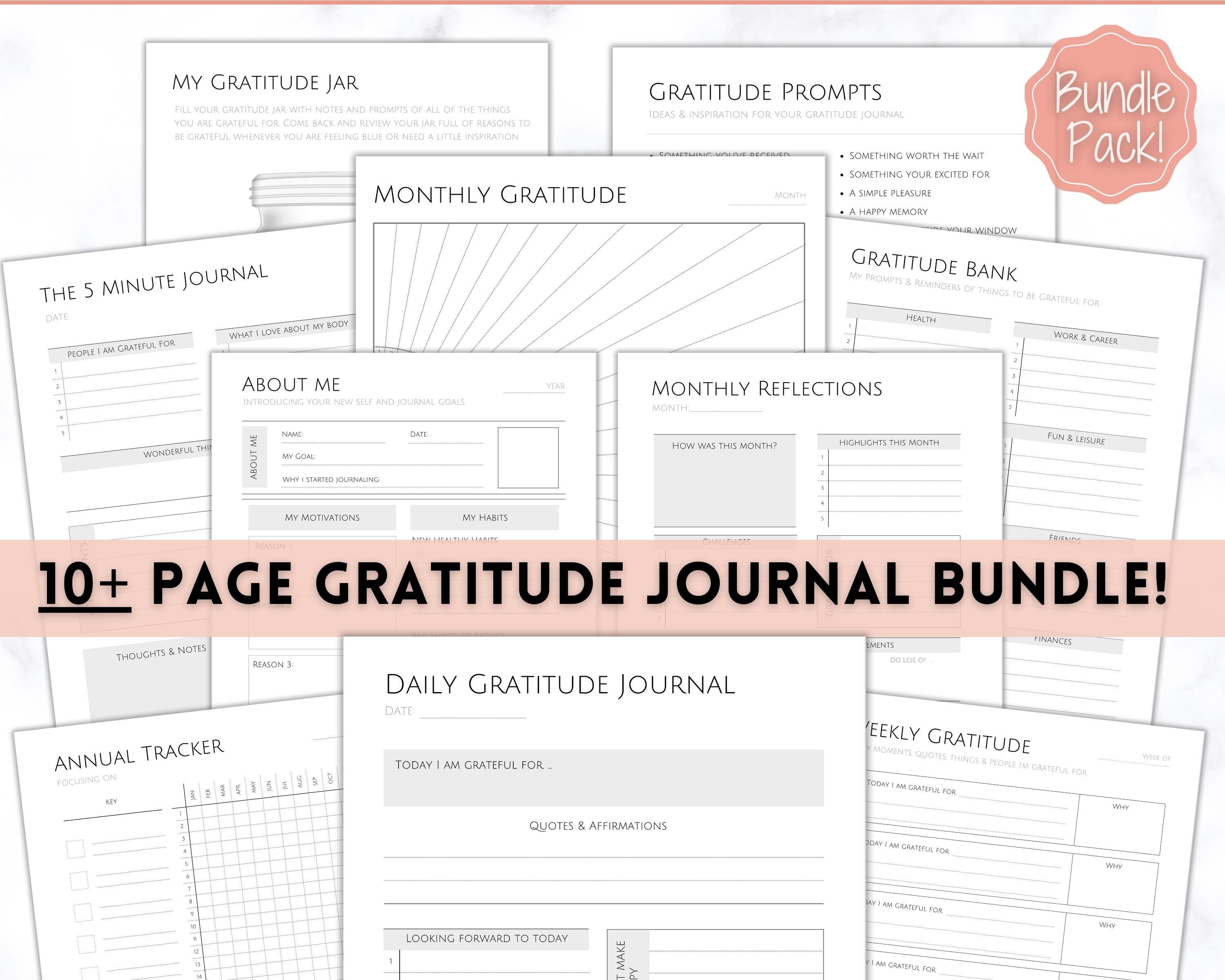 Gratitude Journal Printable BUNDLE Mindfulness Log Gratitude | Etsy