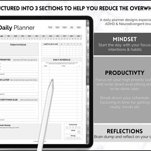 ADHD Digital Planner, Daily Planner for Neurodivergent Adults, Brain ...
