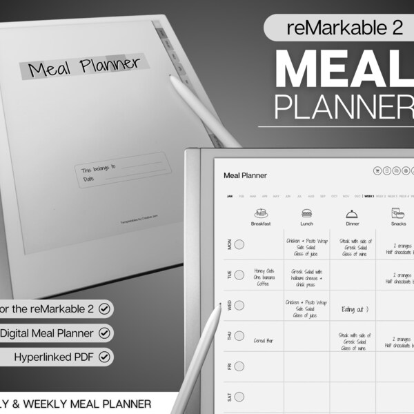 Remarkable 2 Grocery List Template - Etsy