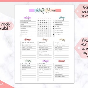 Colorful Weekly & Monthly Planners, EDITABLE Weekly Planner Printable ...