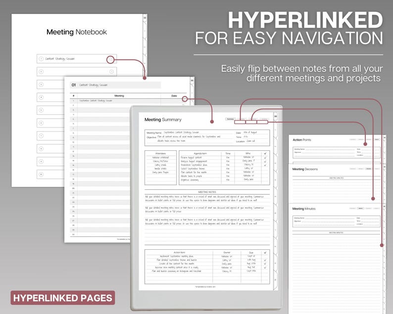 Meeting Notes, Supernote Template, Meeting Minutes, Meeting Agenda ...