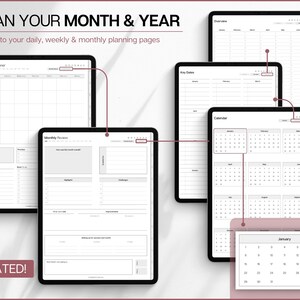 UNDATED Digital DAILY Planner, Weekly, Monthly Planner, Undated Life ...