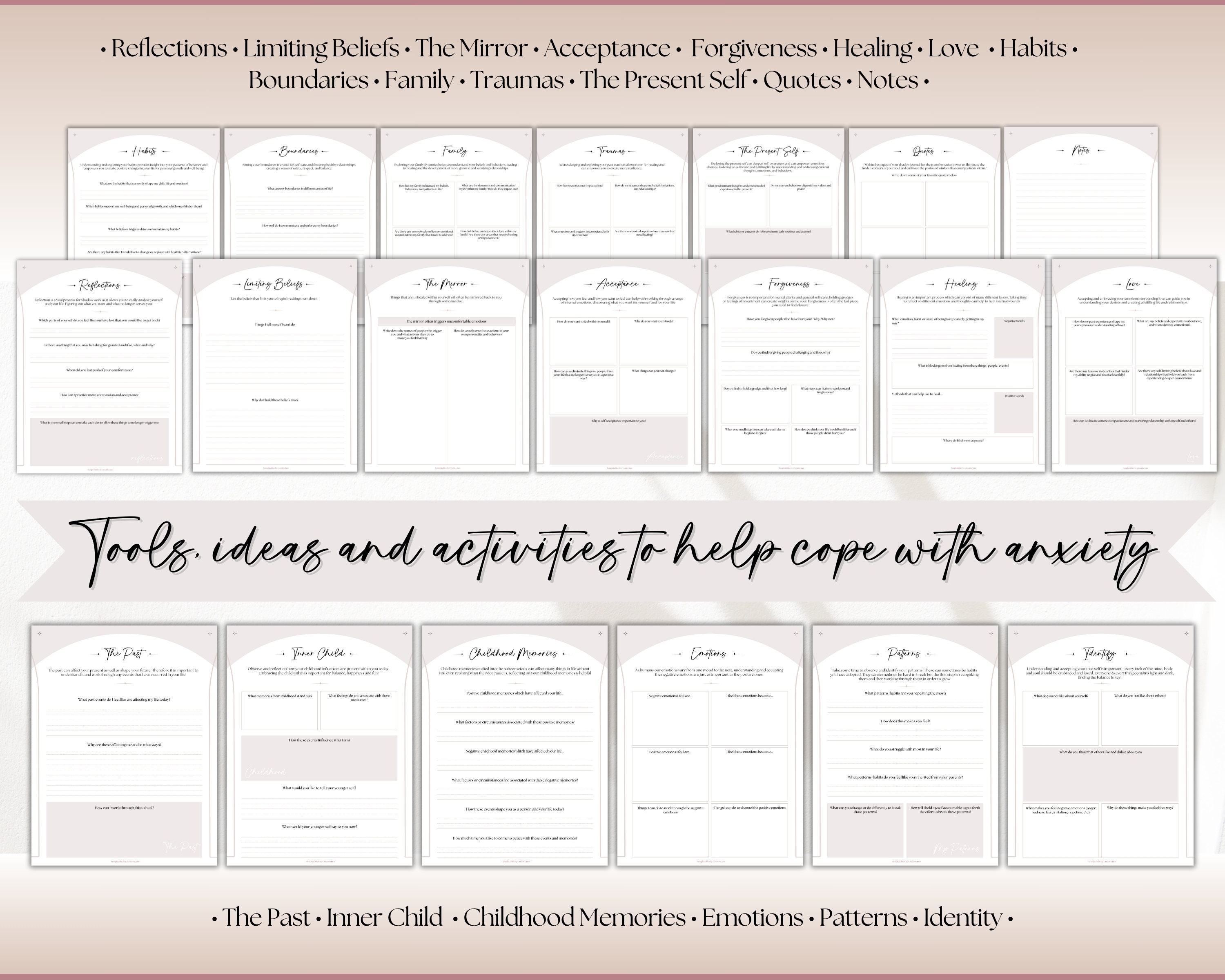 Anxiety Journal, Anxiety Worksheets, 130 Pg Anxiety Relief Workbook ...