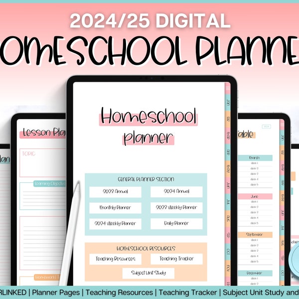 Homeschool Lesson Plan Digital - Etsy