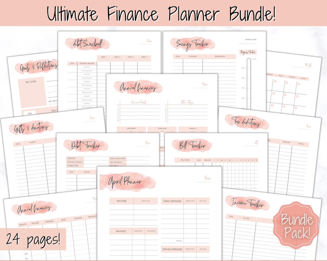 Ultimate Budget Planner Printable BUNDLE, Financial Tracker, Savings ...