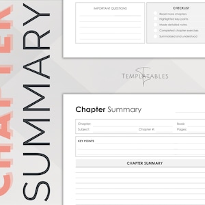 EDITABLE Chapter Summary Template, Study Guide, Textbook Outline Review ...
