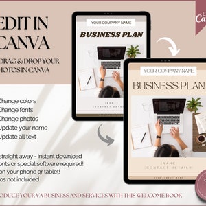 Business Plan Canva Template, Small Business Planner Proposal, Start up Workbook, Business Plan ...