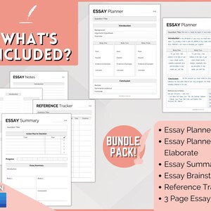 EDITABLE Essay Planner Bundle, Student Essay Writing Template, College ...