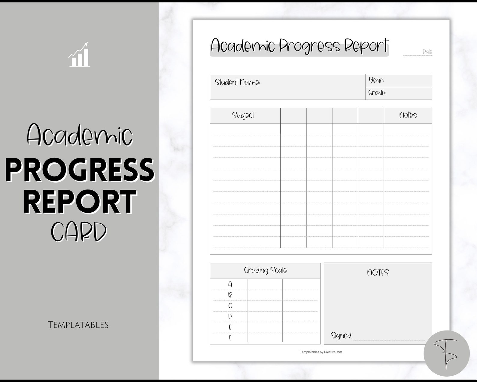 Homeschool Report Card Printable Progress Report Home School - Etsy