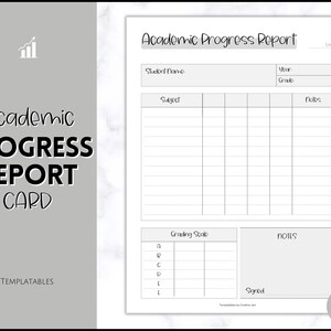 Homeschool Report Card, Printable Progress Report, Home School Academic ...