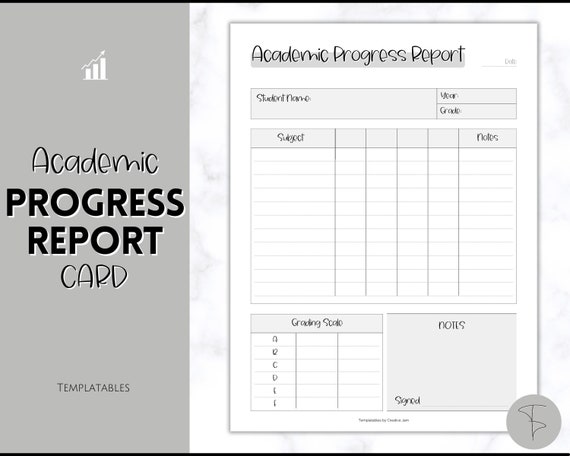 Homeschool Report Card Printable Progress Report Home School - Etsy