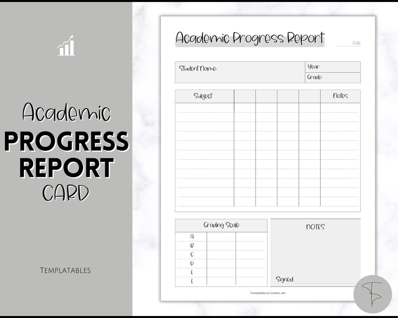 Homeschool Report Card Printable Progress Report Home School - Etsy