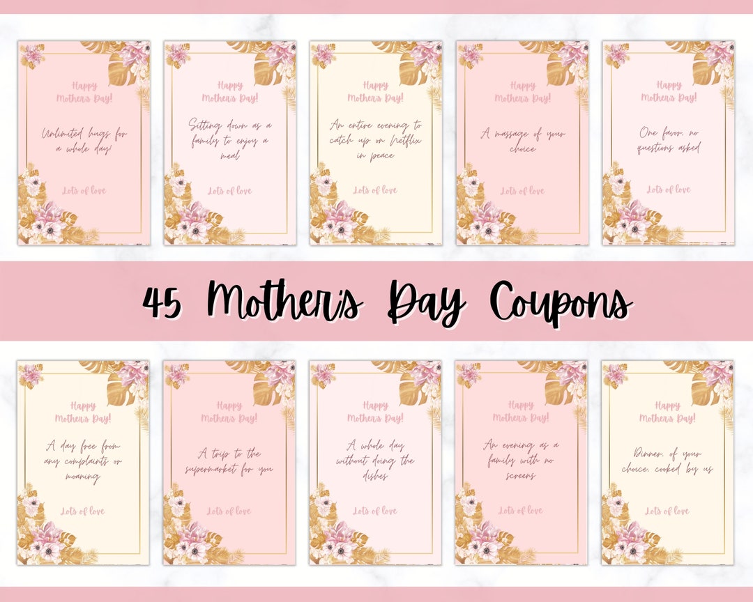 Mothers Day Coupon Cards! Perfect Last Minute DIY Gift for Mom on ...