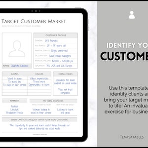 Customer Avatar Worksheet, Target Customer Market Template, Client ...