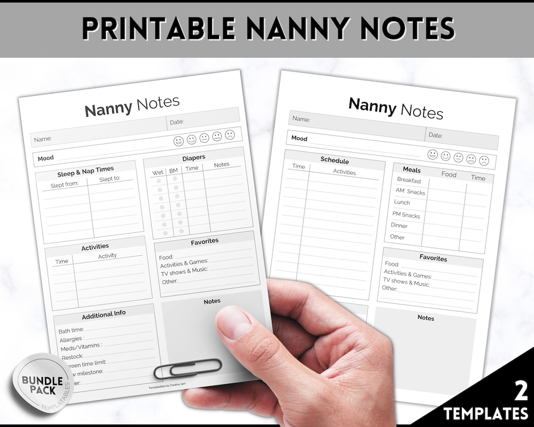 Nanny Notes Template - Ablebionics