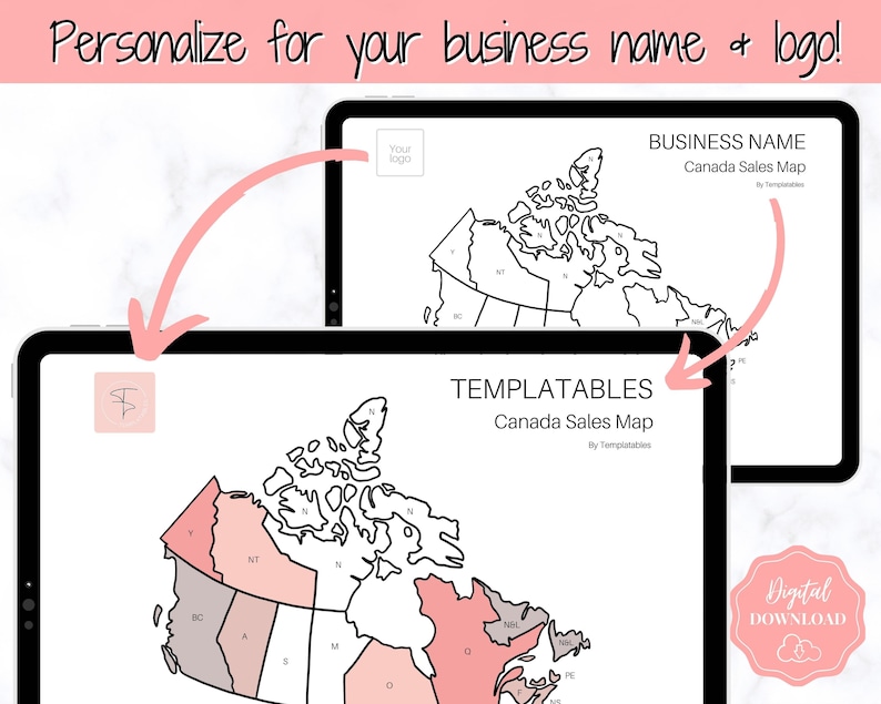 EDITABLE Sales Map Canada Etsy Sales Tracker Business Sales - Etsy