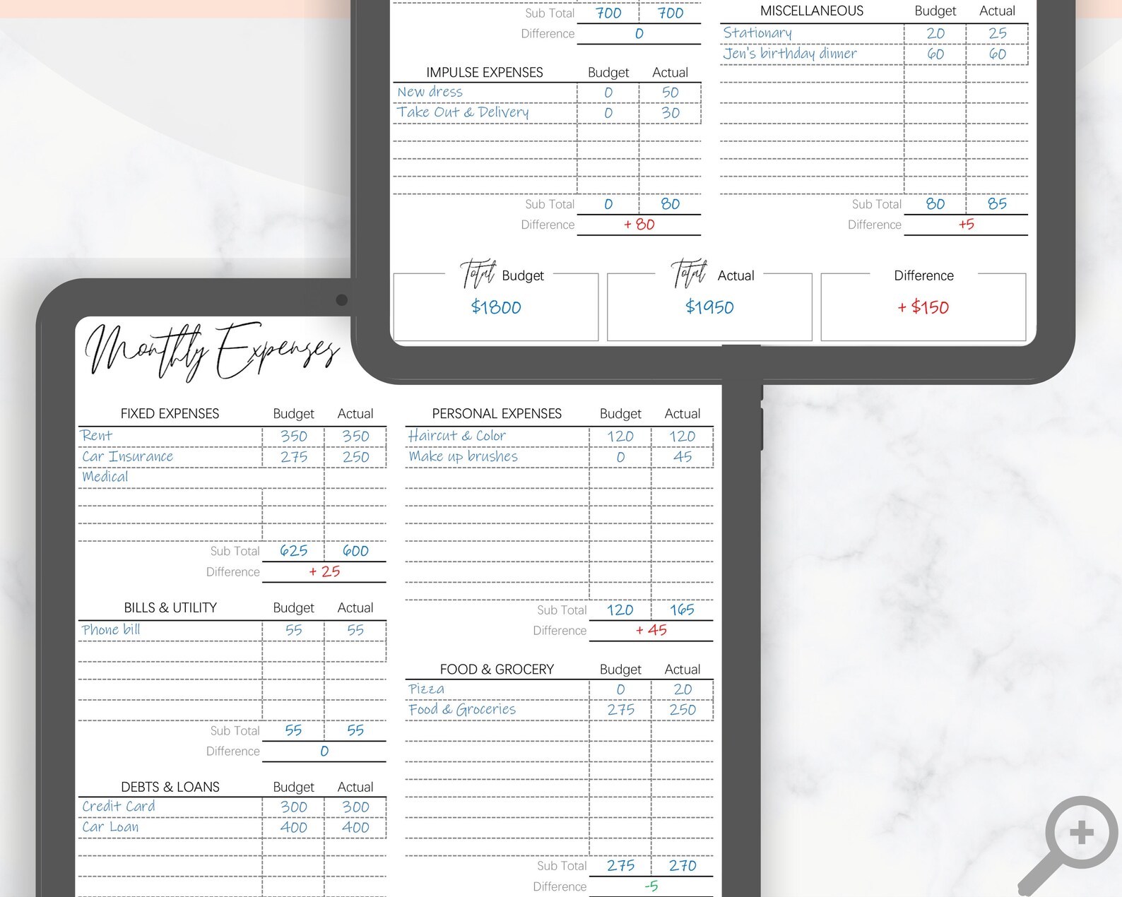 Monthly Expense Tracker Printable Budget Planner Budget | Etsy UK
