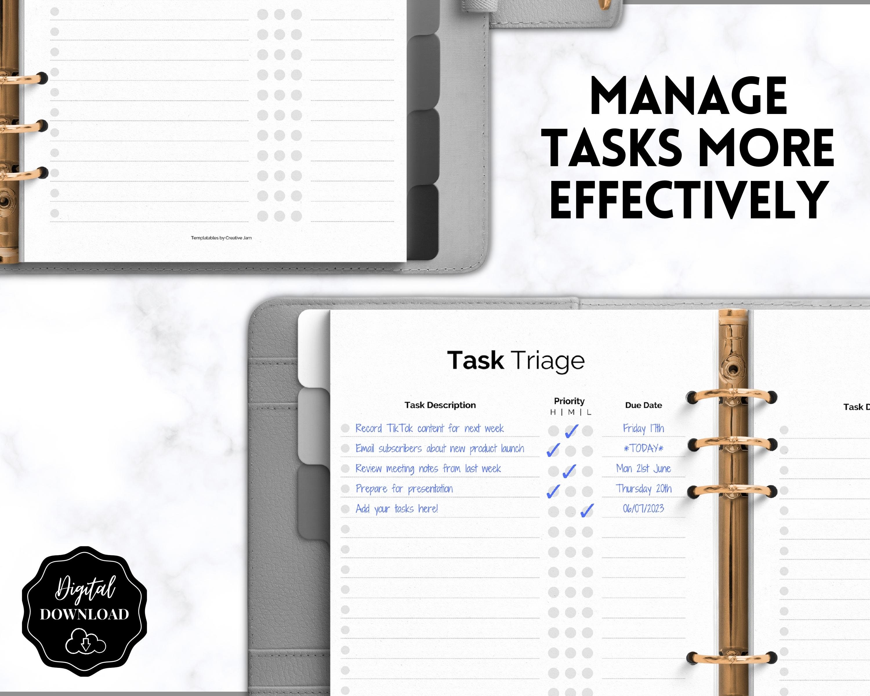 Task Triage, to Do List Printable, Brain Dump Template, Task Checklist ...
