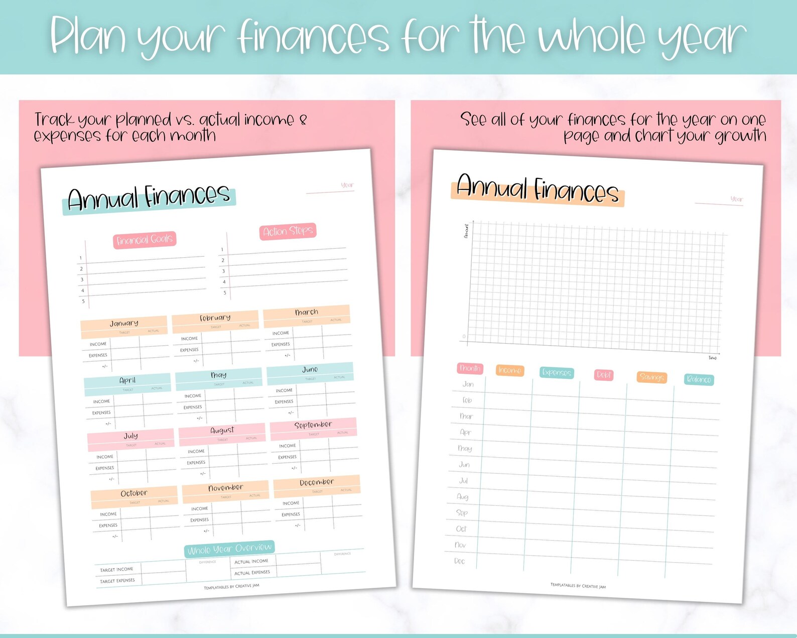 Financial Planner Printable BUNDLE Budget Template Savings - Etsy