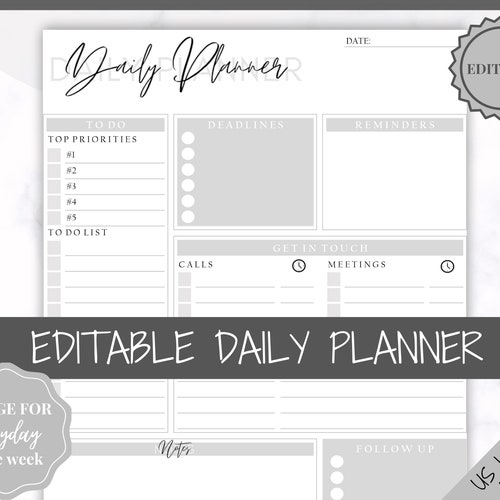 Daily Project Planner to Do List Work Planner Student - Etsy Australia