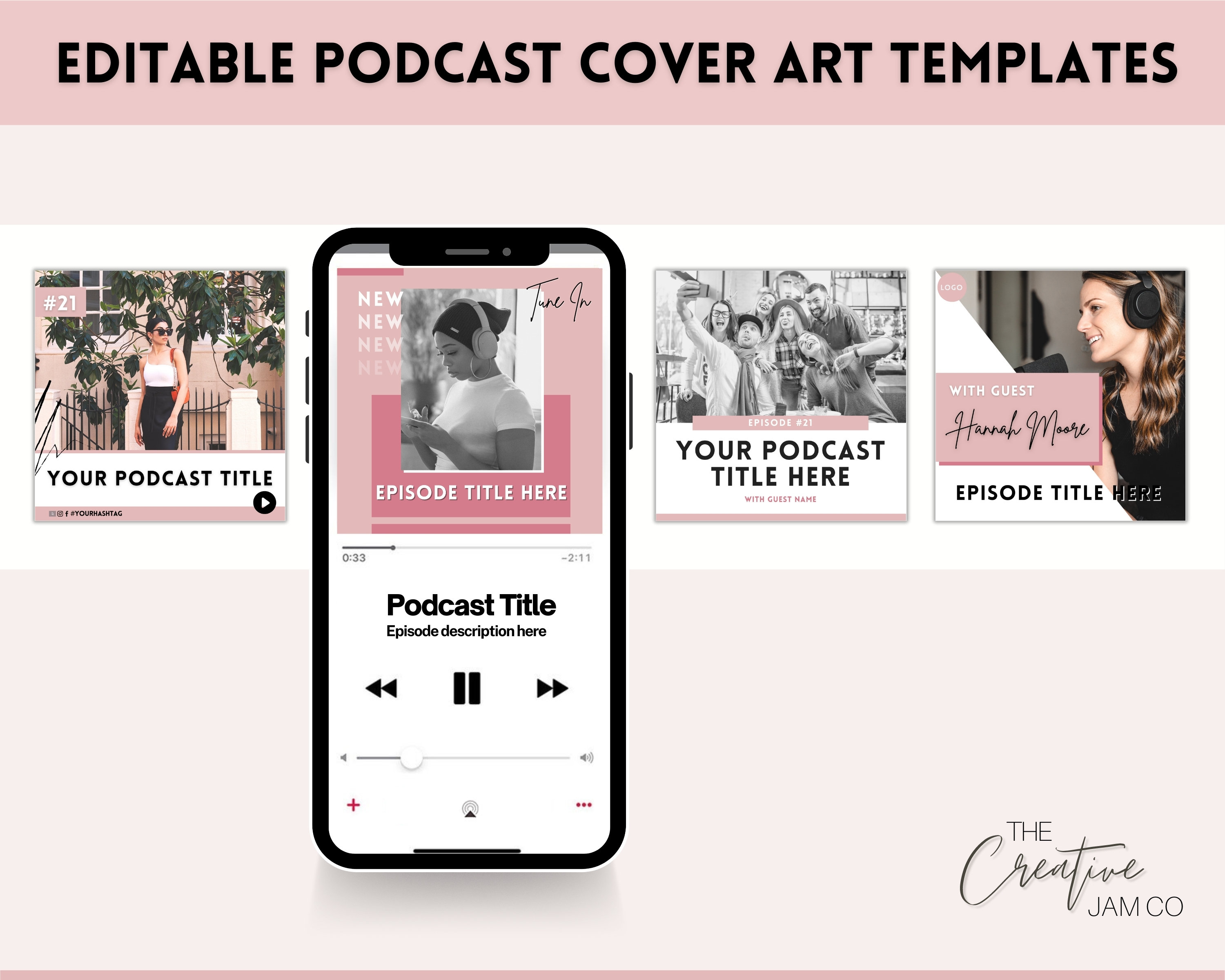 15 Editable Podcast Cover Art Templates. Podcast Canva BUNDLE. Pod Cast ...