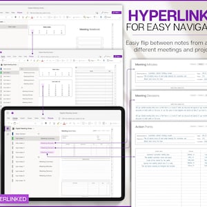 Onenote Meeting Notes Template, Editable Meeting Minutes, Digital ...