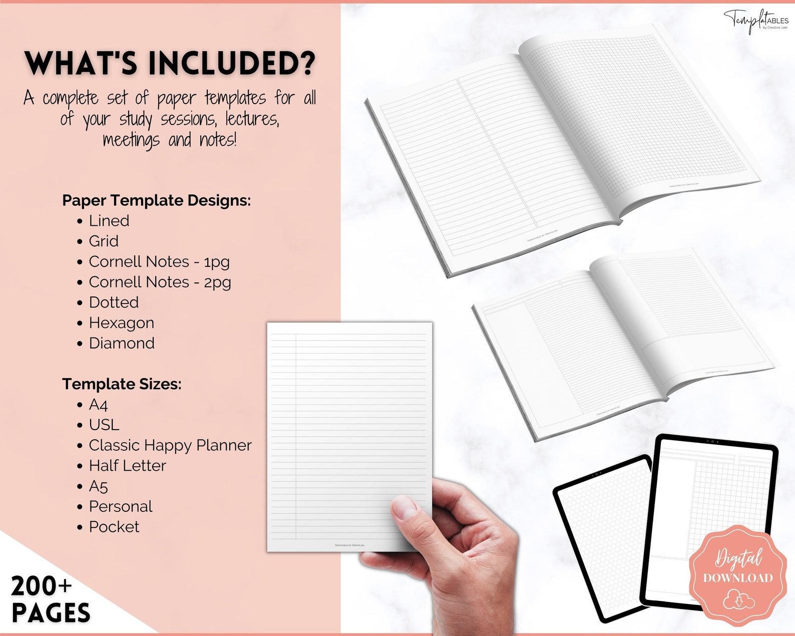 Note-taking Templates Printable Paper Note Taking Journal - Etsy Canada