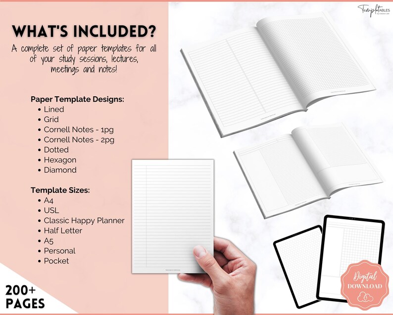 Note-taking Templates Printable Paper Note Taking Journal - Etsy Canada