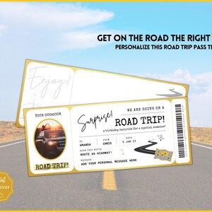 EDITABLE Road Trip Ticket Template, Family Road Trip Ticket, Ticket to ...