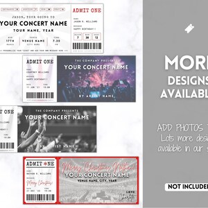 BIRTHDAY Concert Ticket Template, EDITABLE Surprise Getaway Gift, Invitation, Birthday Gift for ...