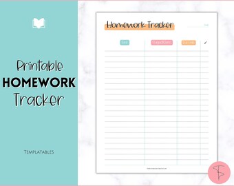 Homework Tracker Assignment Tracker School Study Printable - Etsy