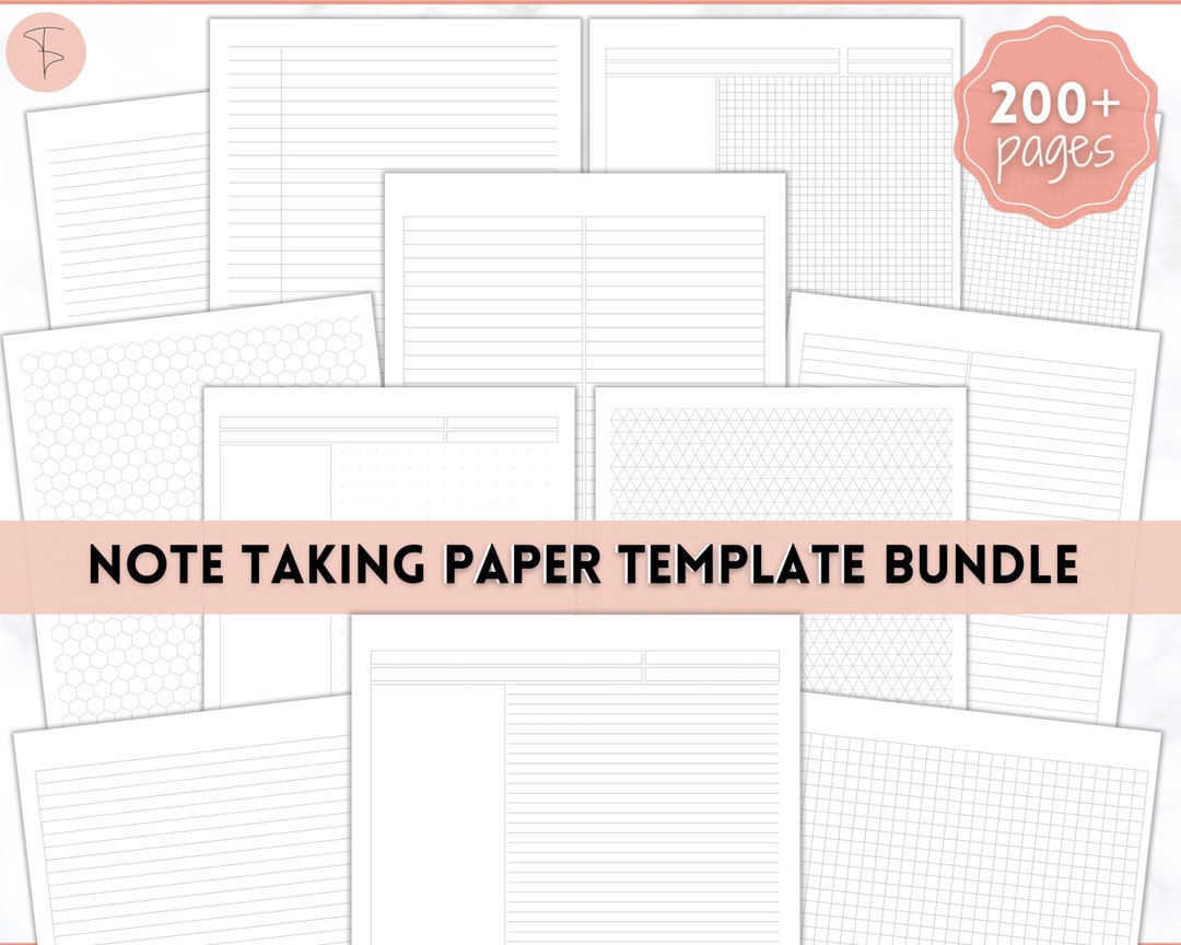 Notebook Templates, Printable Paper, Note Taking Journal, Cornell Notes ...