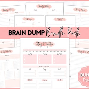 Brain Dump Printable BUNDLE, to Do List, ADHD Planner, Daily Template ...