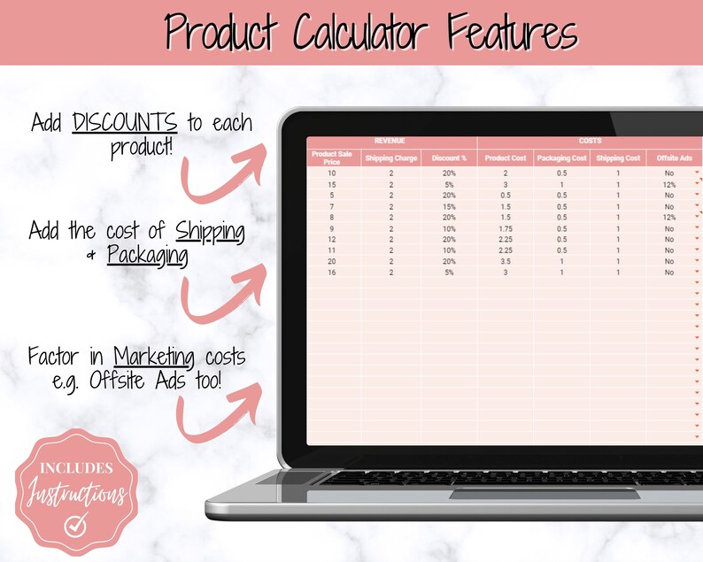 Etsy Profit Calculator Pricing Spreadsheet for Small Business - Etsy UK