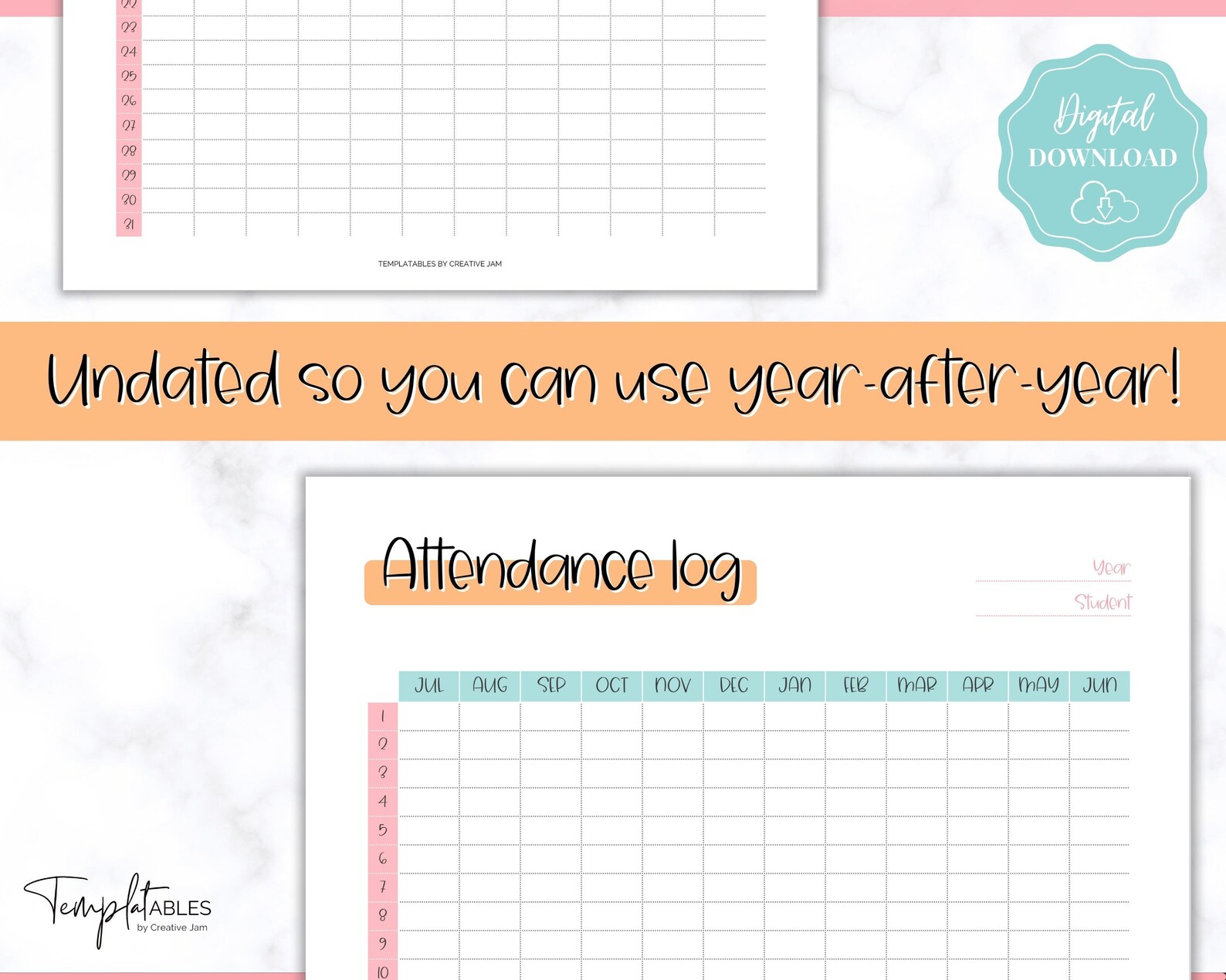 Attendance Log Attendance Tracker Sheet Printable Record - Etsy