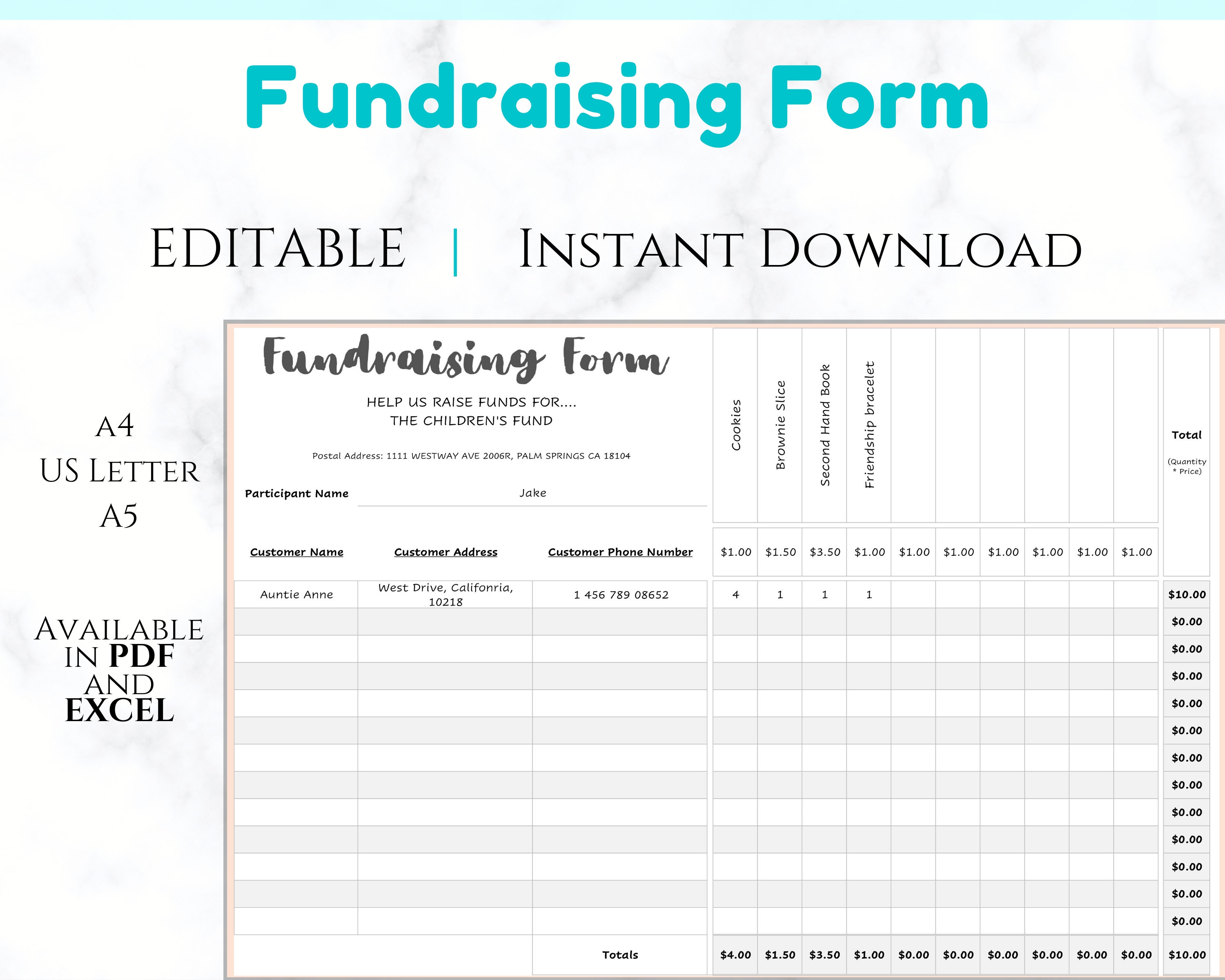Fundraising Excel Template