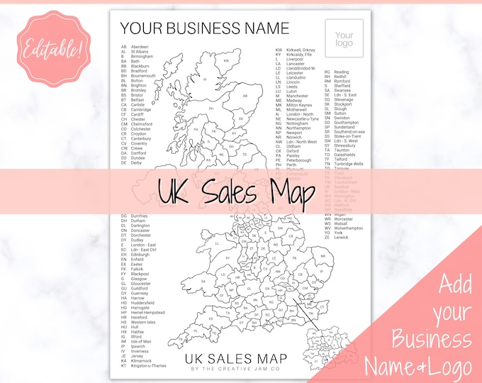 UK Postcode Map for Small Businesses // Order Map, Sales Map | Track ...