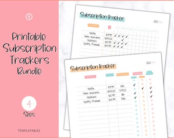 Editable Bill Payment Tracker Bundle | Monthly Bill Tracker Printable ...