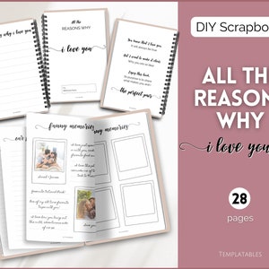 Reasons Why I Love You Scrapbook, Valentines Day Gift, Last Minute ...