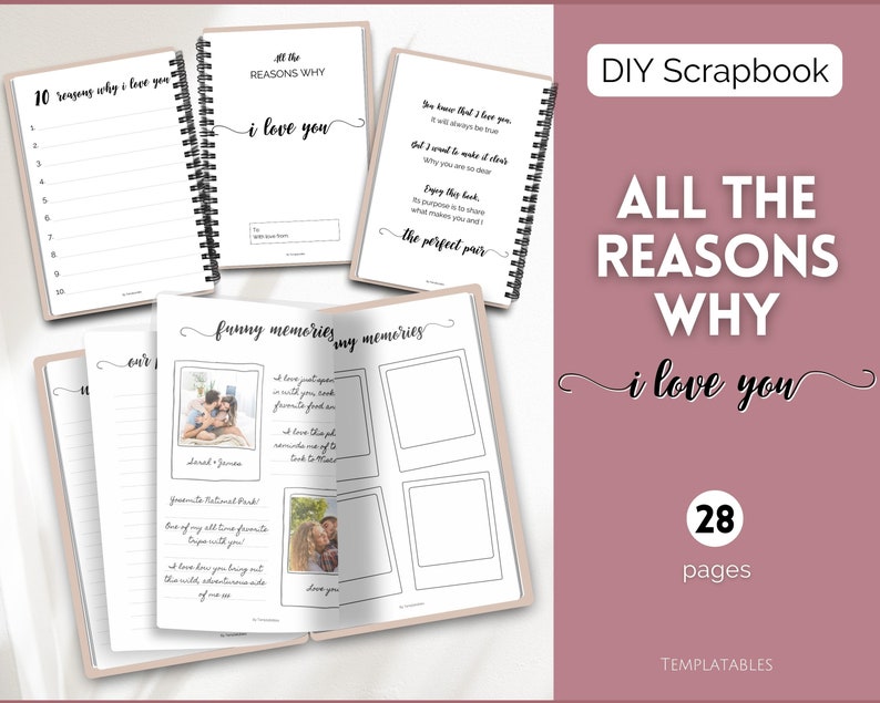Reasons Why I Love You Scrapbook Valentines Day Gift Last - Etsy