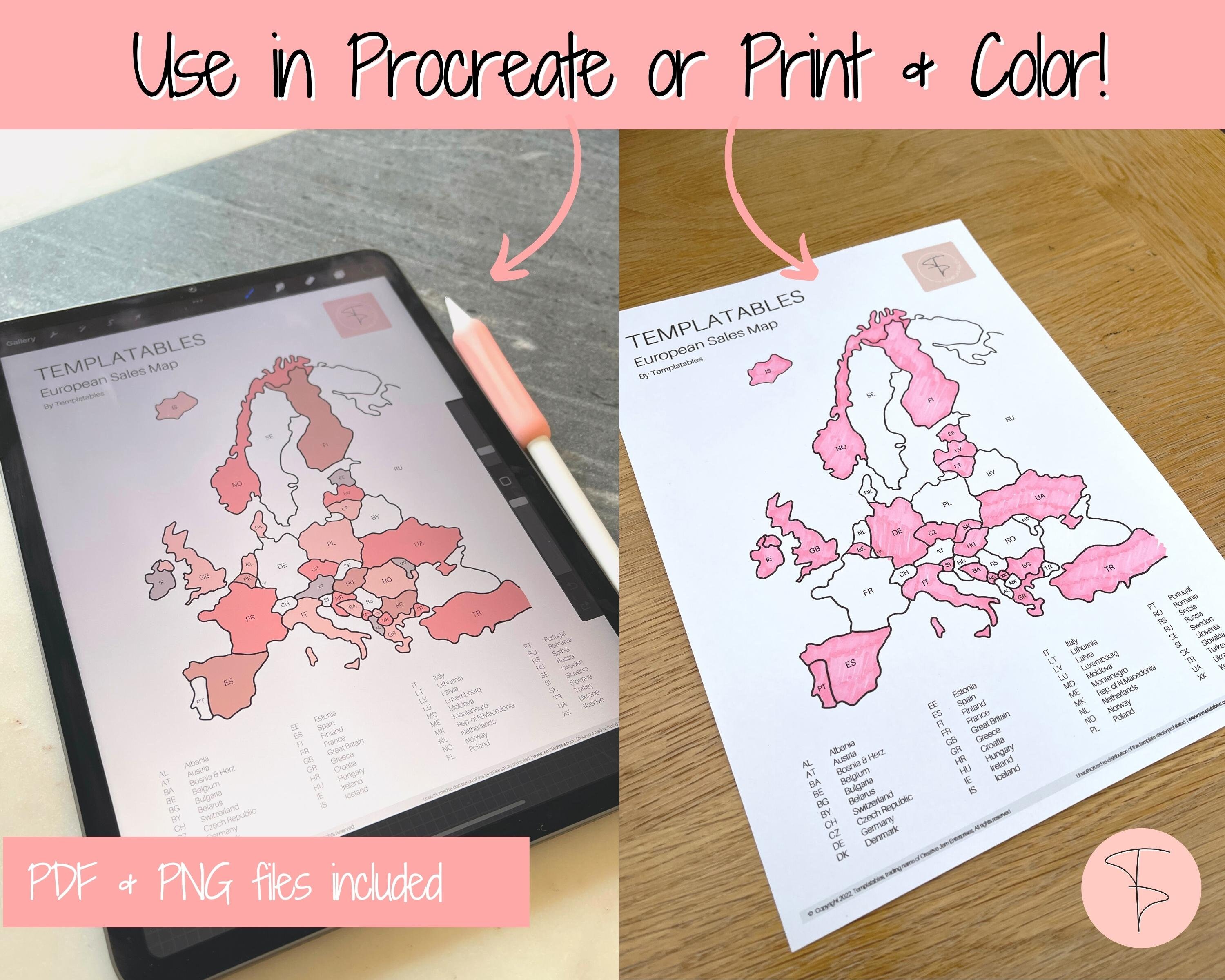 Sales Tracker, EDITABLE Europe Sales Map, Etsy European Business Sales ...