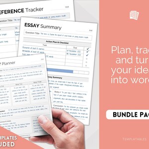 Printable Essay Planner BUNDLE for Students, Essay Writing Template ...