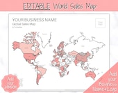 EDITABLE GLOBAL Sales Map Etsy World Sales Tracker Business - Etsy