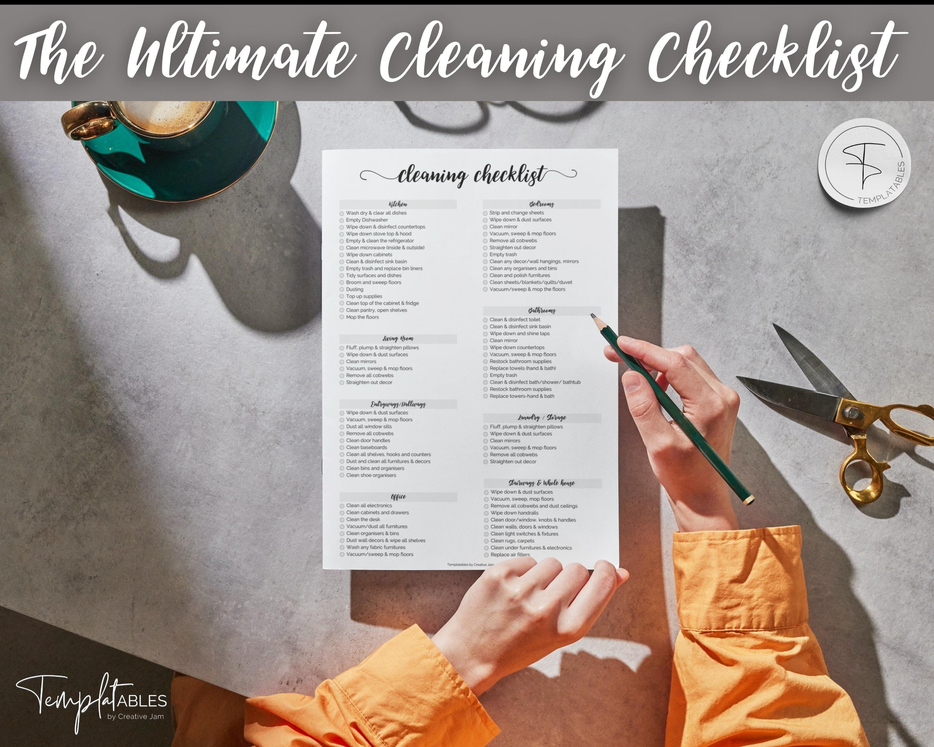 Master Cleaning Checklist Printable Cleaning Planner - Etsy UK
