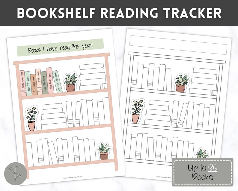 Book Tracker Printable Bookshelf Reading Poster Reading - Etsy